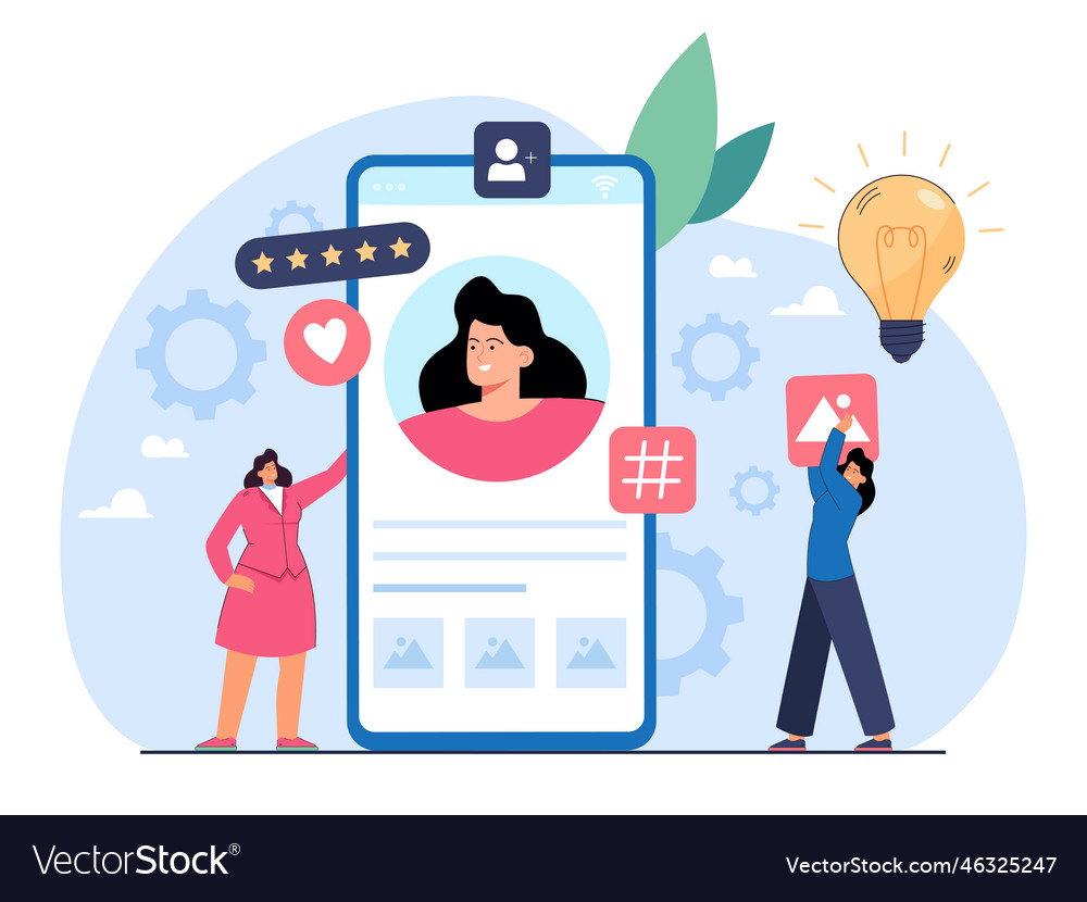 Woman with personal brand managing online presence Woman with personal brand managing online presence