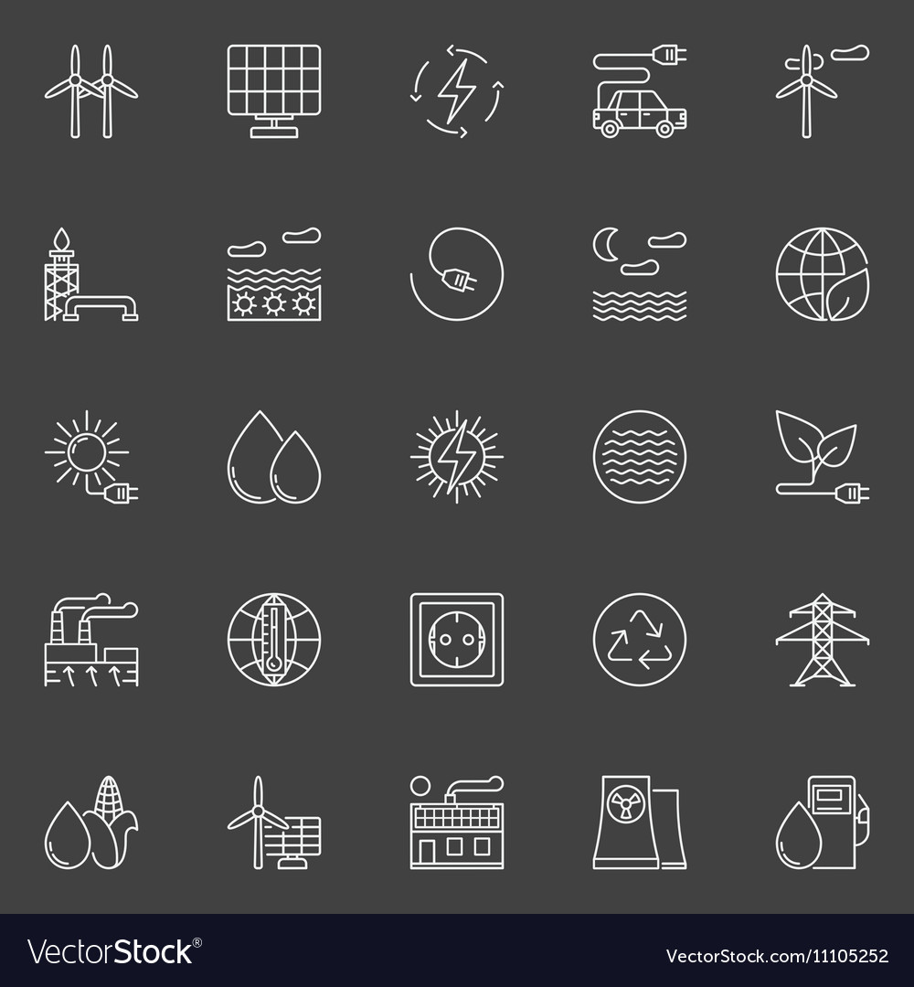 Alternative Energy Icons Set Royalty Free Vector Image