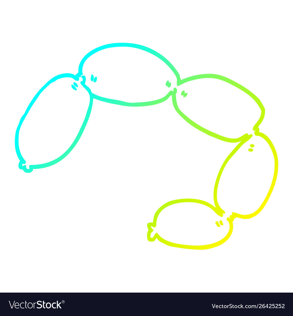 Cold gradient line drawing cartoon string Vector Image