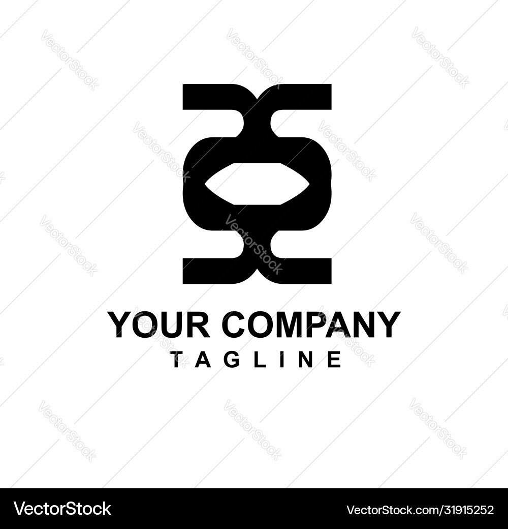 Xox tot ott eye shape initials geometrical logo Vector Image