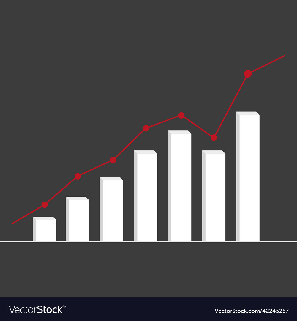 Bar graph and line templates business Royalty Free Vector