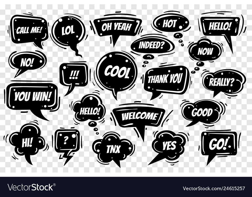 Black speech bubbles set Royalty Free Vector Image Black speech bubbles set Royalty Free Vector Image