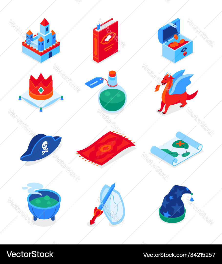 Fantasy and fiction - modern colorful isometric Vector Image