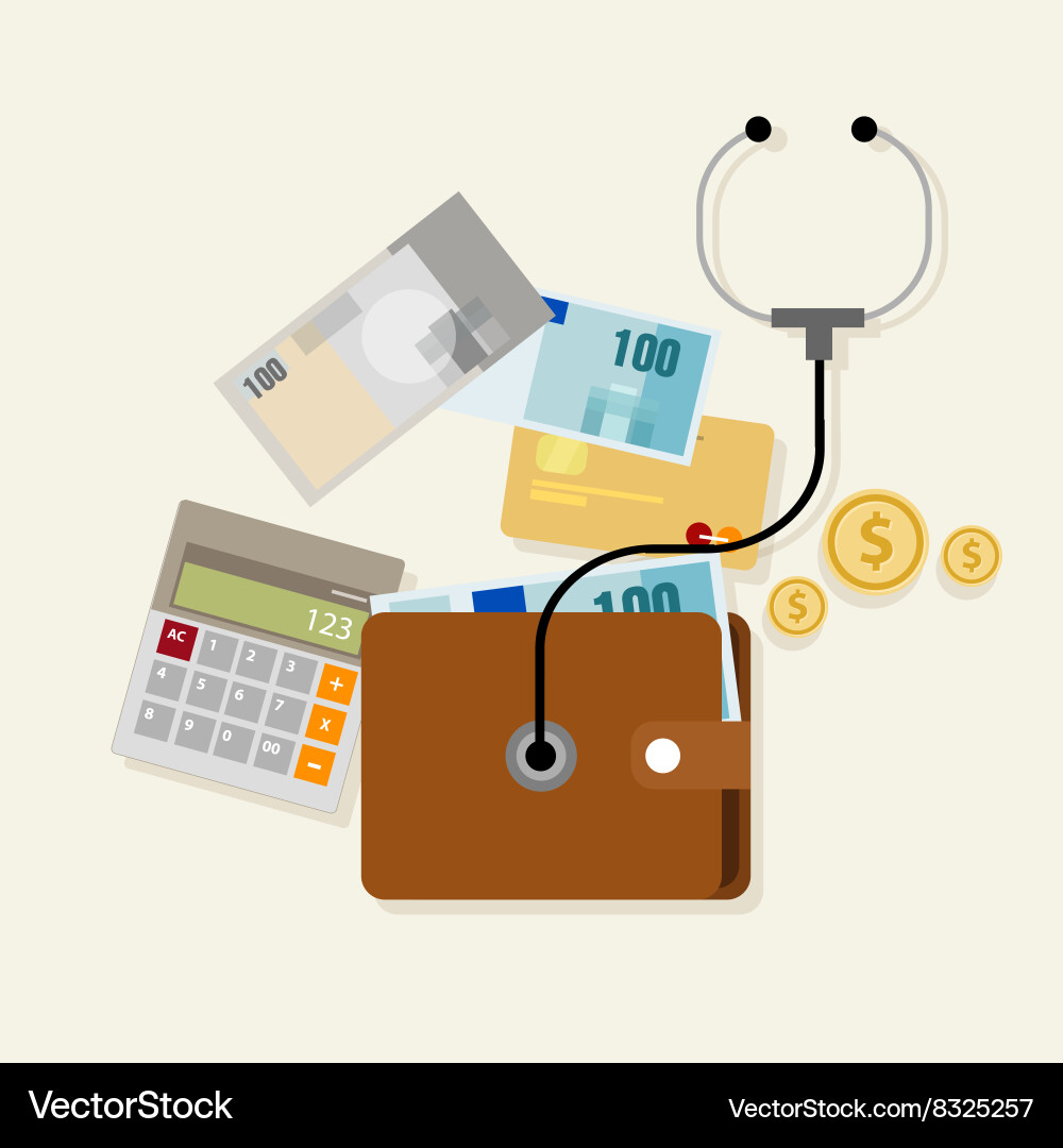 Financial money management checkup planning Vector Image