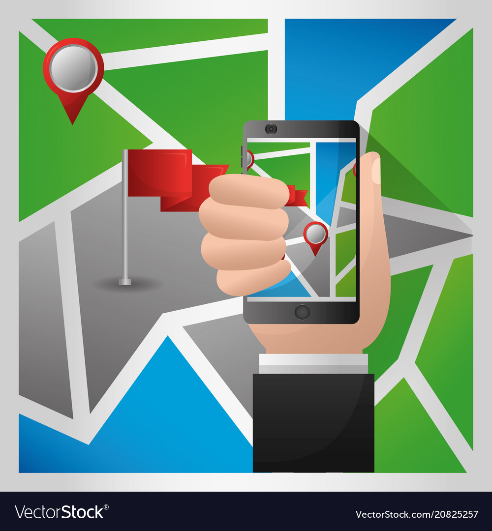 Gps navigation application Royalty Free Vector Image