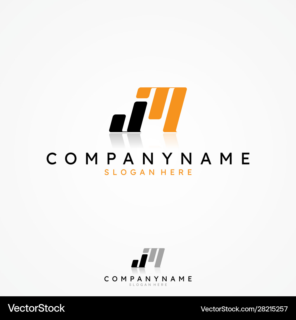 Letter jm monogram symbol design minimalist Vector Image