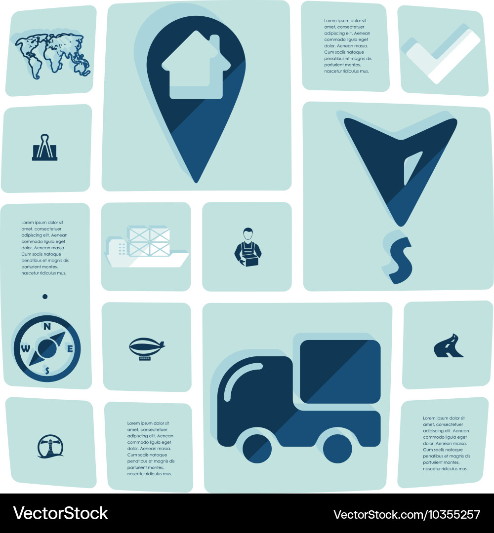 Navigation flat infographic Royalty Free Vector Image