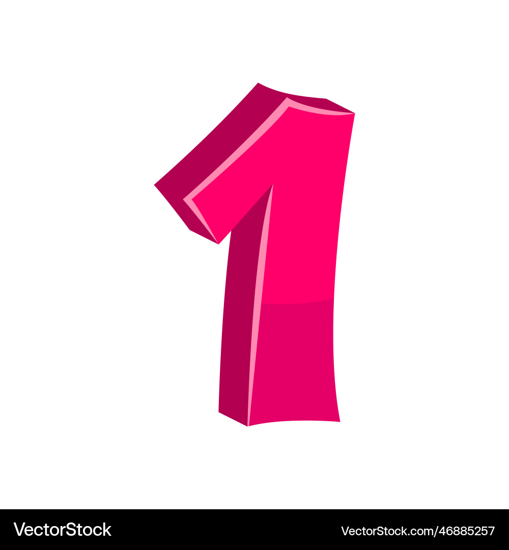 Of number one image for design in Royalty Free Vector Image