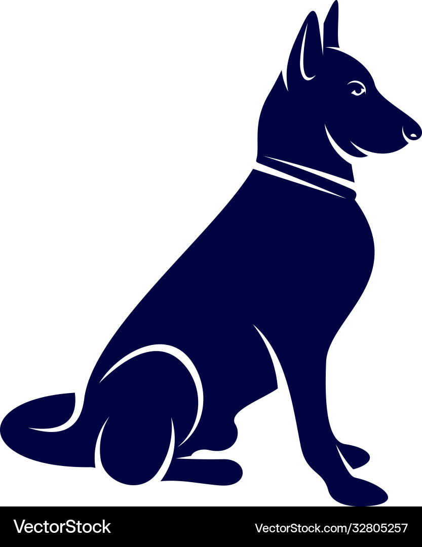 Sniffer dog logo design silhouette Royalty Free Vector Image
