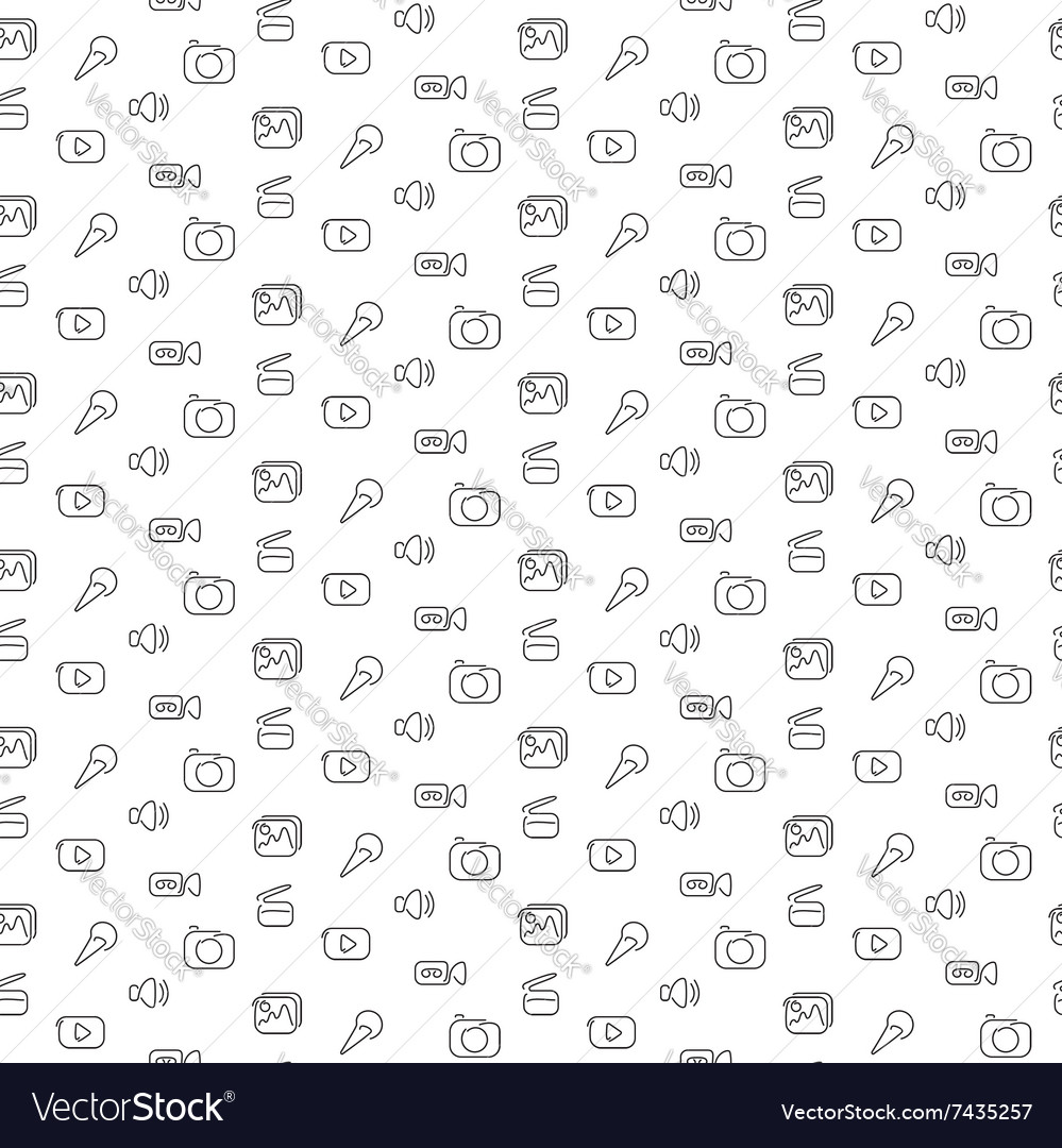 Video and multimedia pattern seamless Royalty Free Vector
