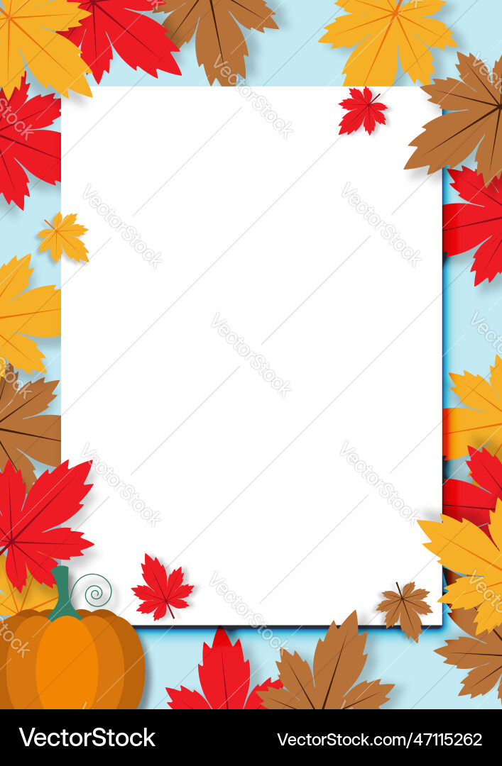Autumn background with paper art design Royalty Free Vector