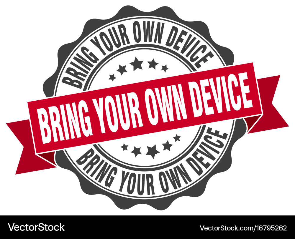 Bring your own device stamp sign seal Royalty Free Vector