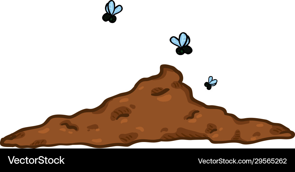 Cartoon brown poop piece shit Royalty Free Vector Image