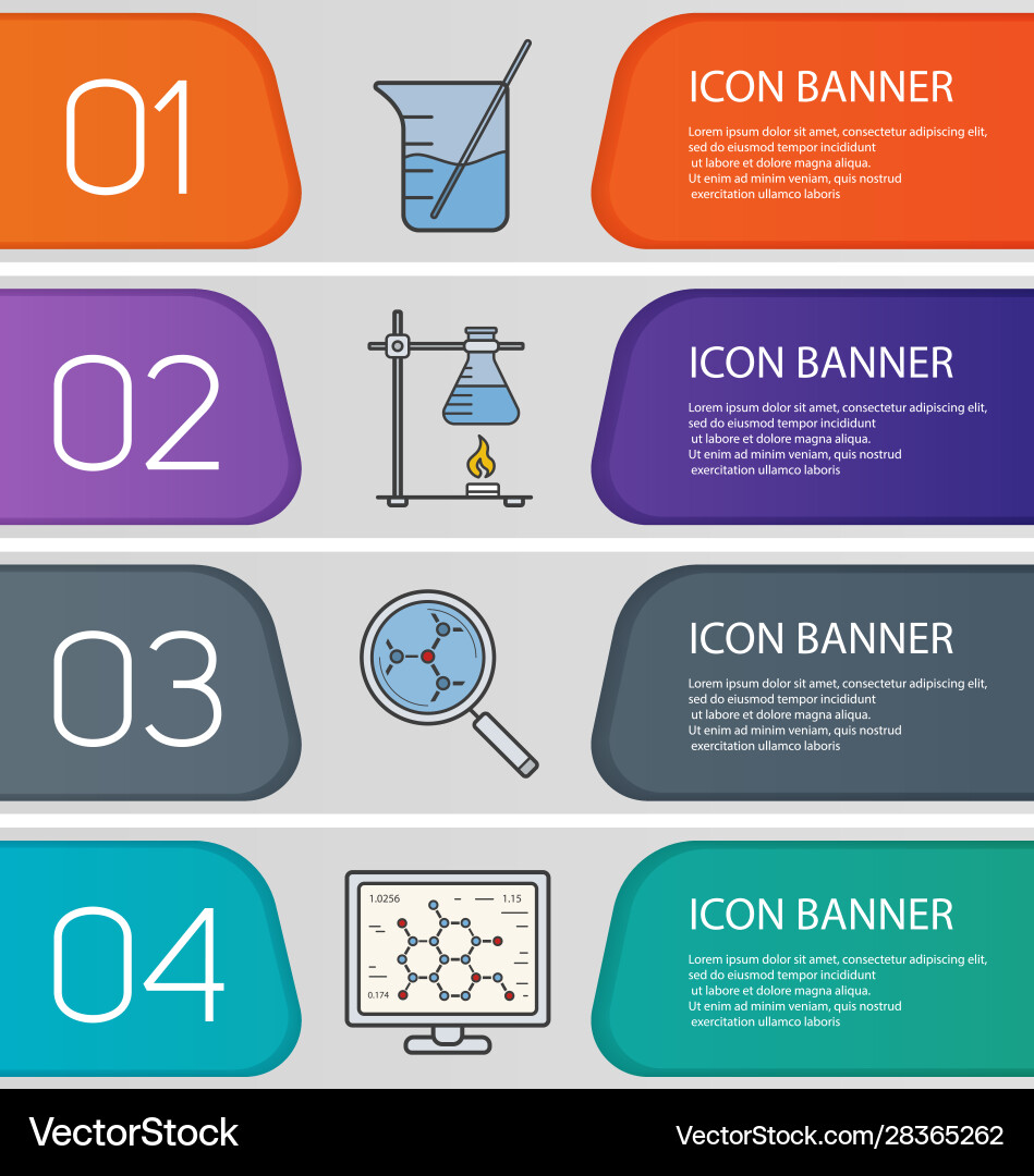 Chemical lab banner templates set Royalty Free Vector Image
