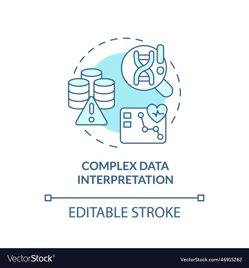 Complex data interpretation turquoise concept icon