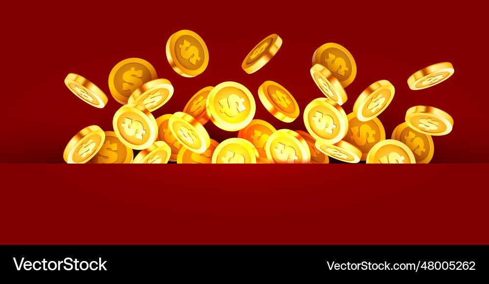 Falling coins falling money flying gold coins Vector Image