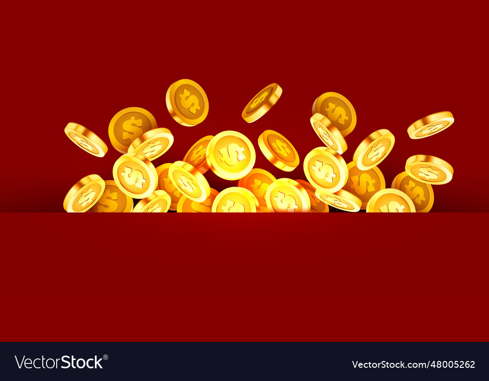 Falling coins money flying gold coins Royalty Free Vector