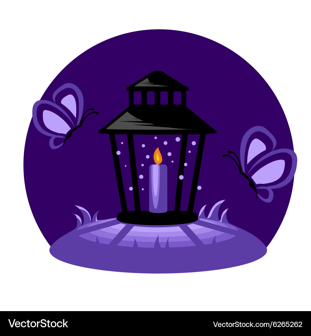 Funeral candle in the night Royalty Free Vector Image