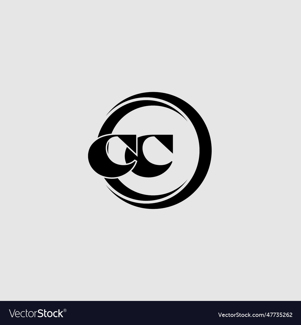 Letters cc simple circle linked line logo Vector Image