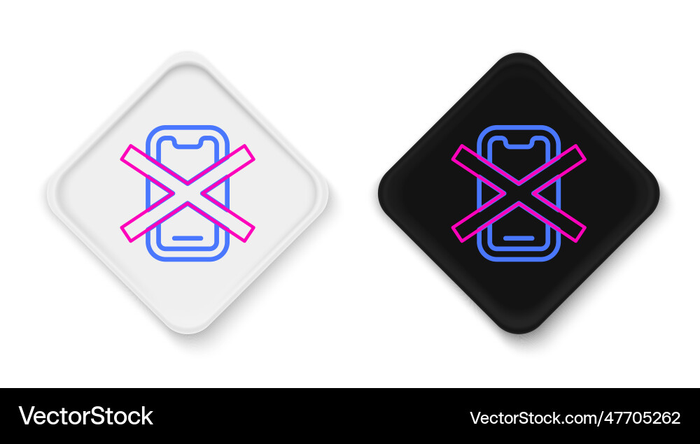 Line no cell phone icon isolated on white Vector Image