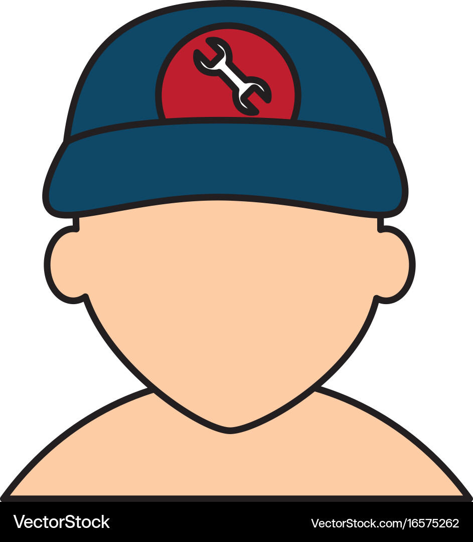 Mechanic shirtless avatar character icon Vector Image