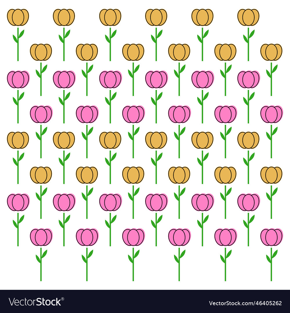 Natural spring tulips background pattern Vector Image