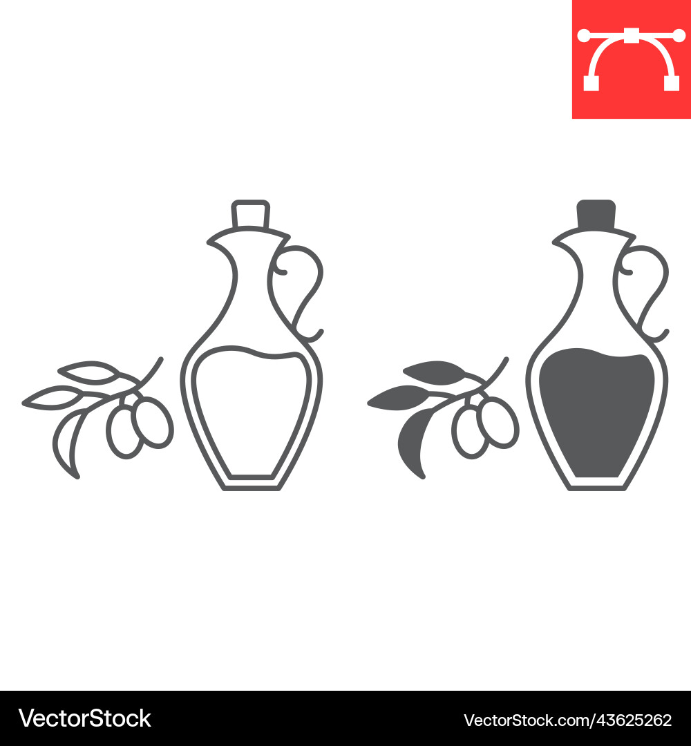 Olive oil line and glyph icon Royalty Free Vector Image