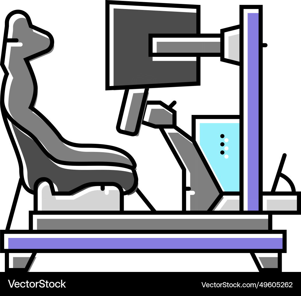 Racing simulator vehicle color icon Royalty Free Vector