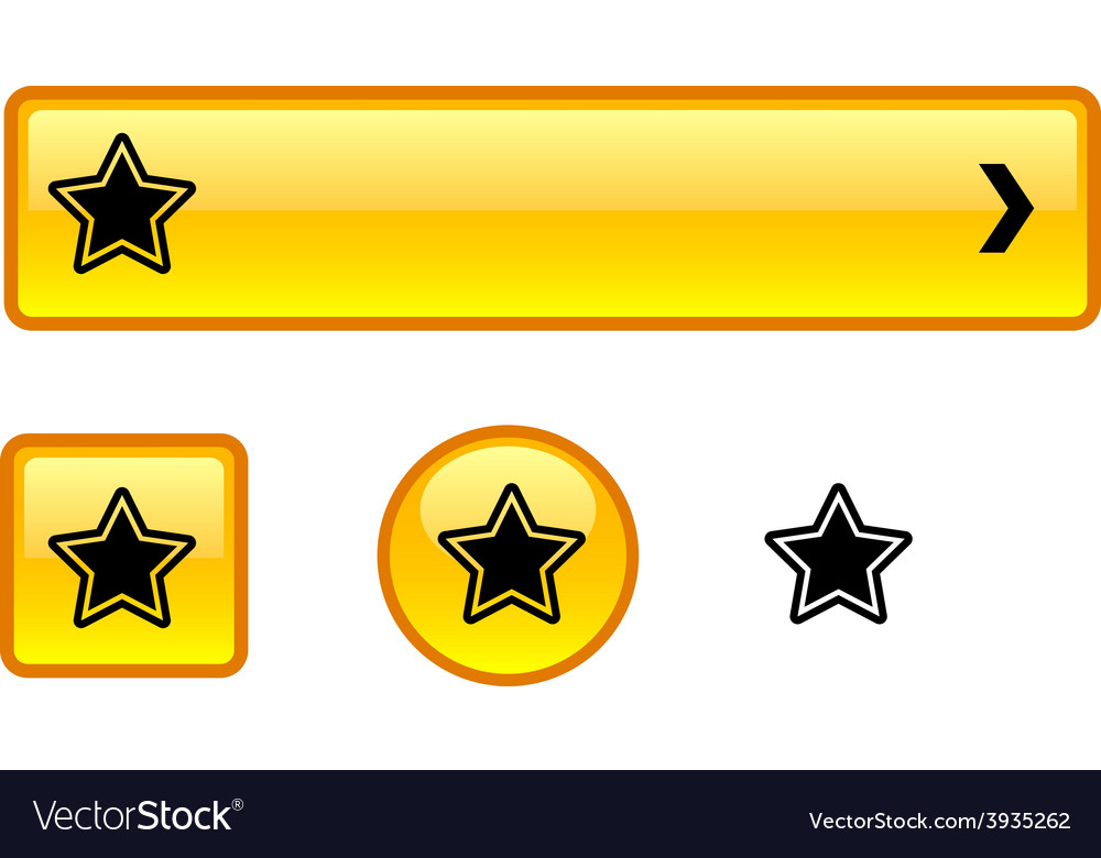 Star button set Royalty Free Vector Image - VectorStock