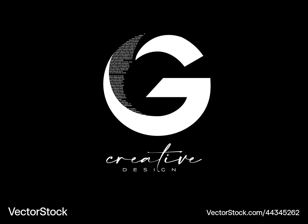 White g letter logo design with creative letter g Vector Image
