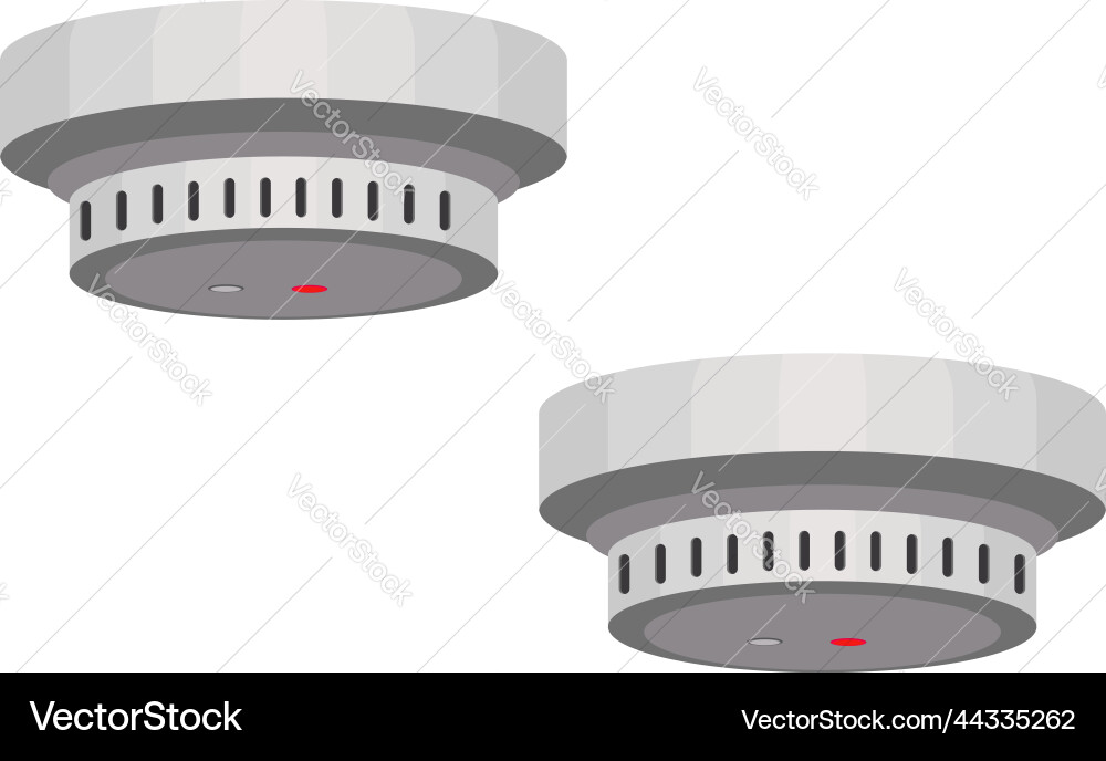 White smart smoke alarm on a background Royalty Free Vector