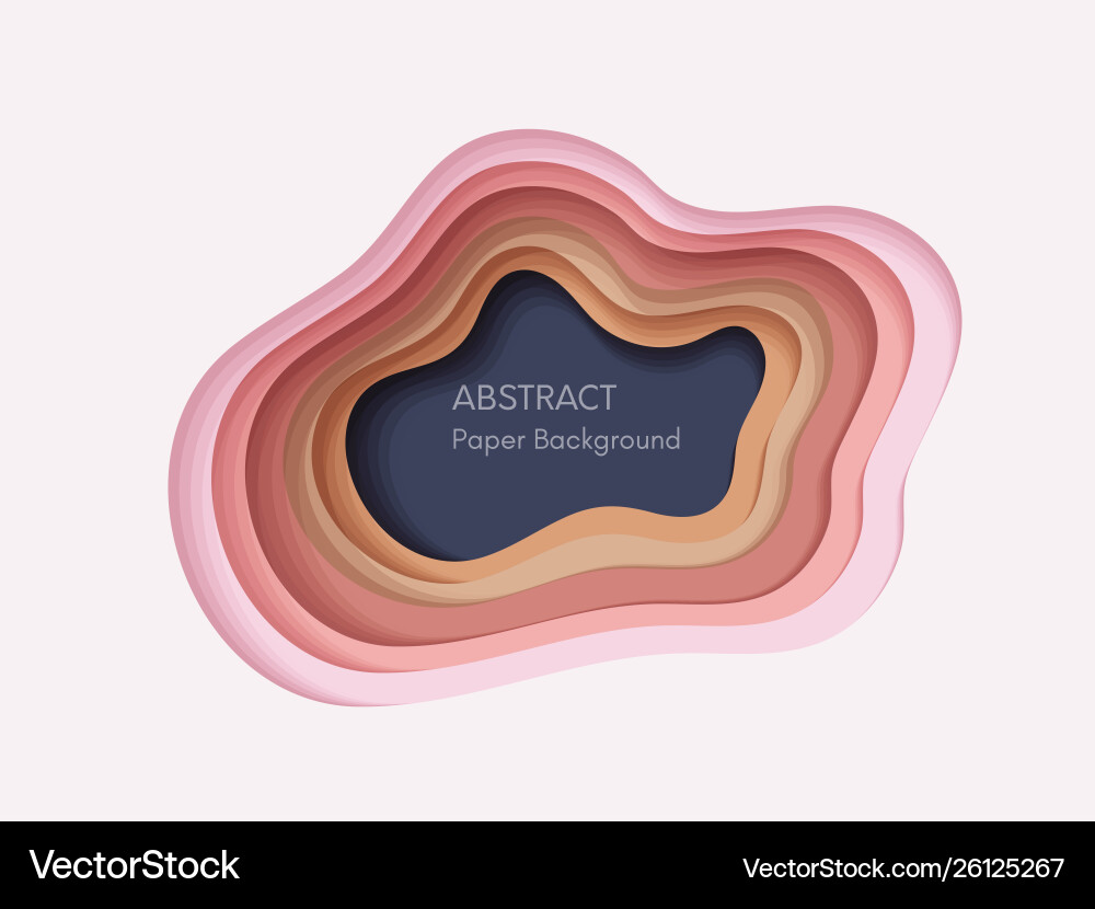 Abstract 3d background with papercut shapes paper Vector Image