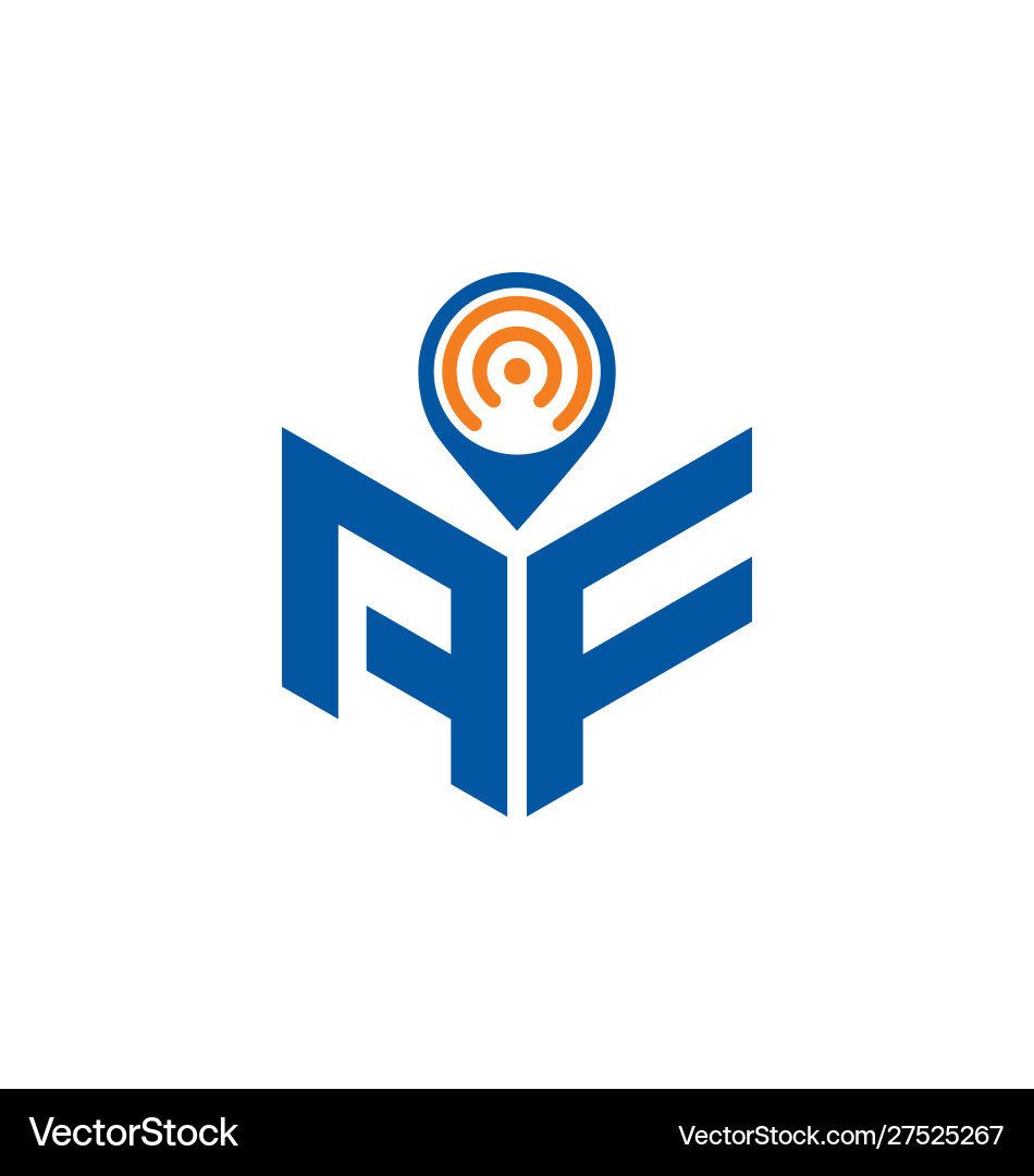 Abstract polygonal af logo af letter logo Vector Image