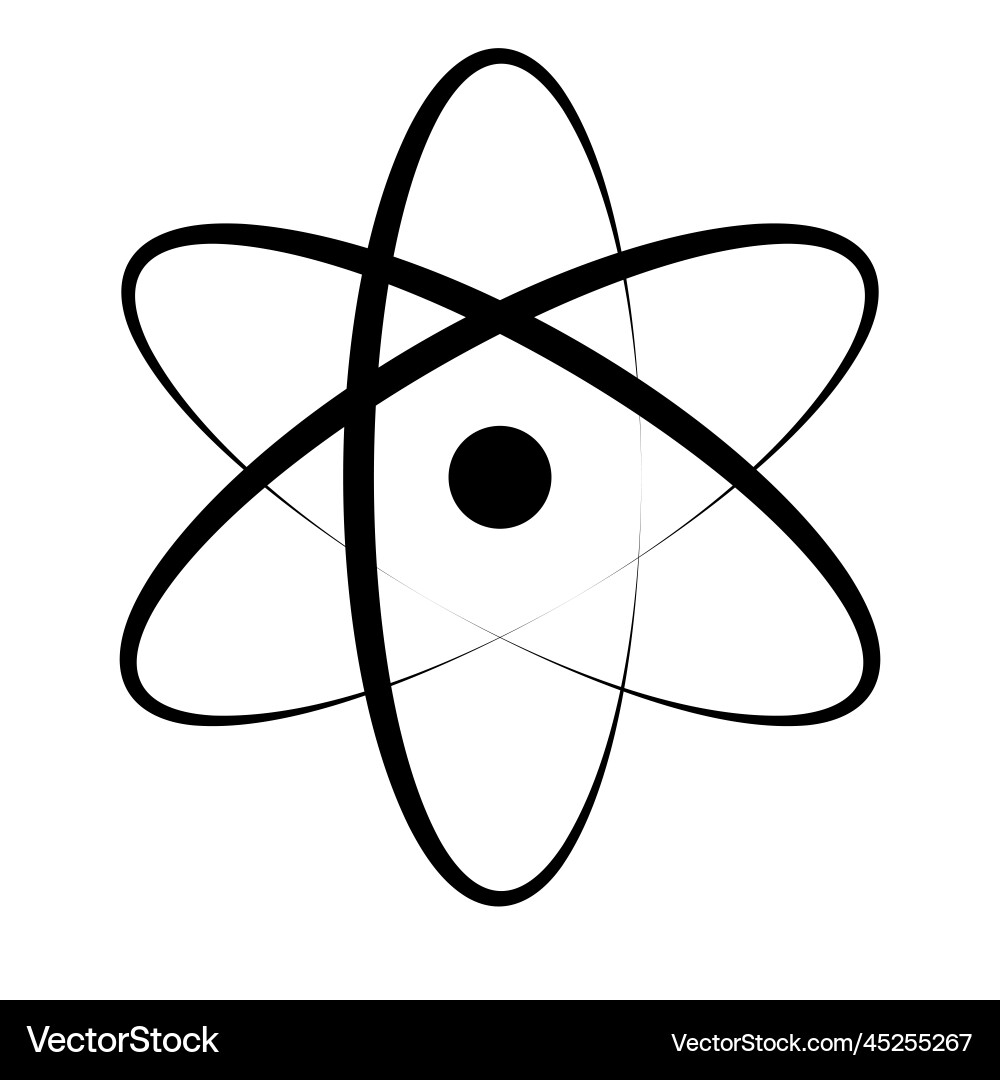 Afterimage silhouette icon of nucleus and electron