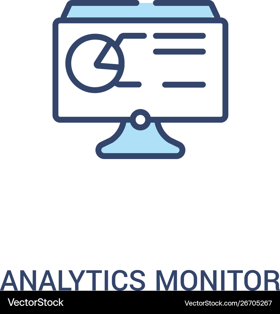 Analytics monitor concept 2 colored icon simple Vector Image