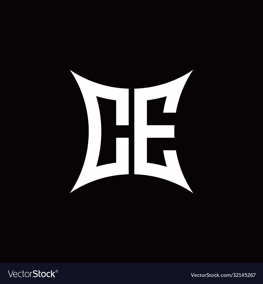 Ce monogram logo with sharped shape design Vector Image