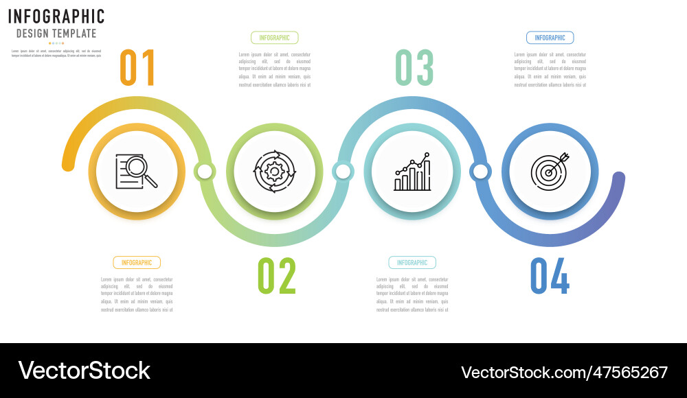 Circular curve infographic for business Royalty Free Vector