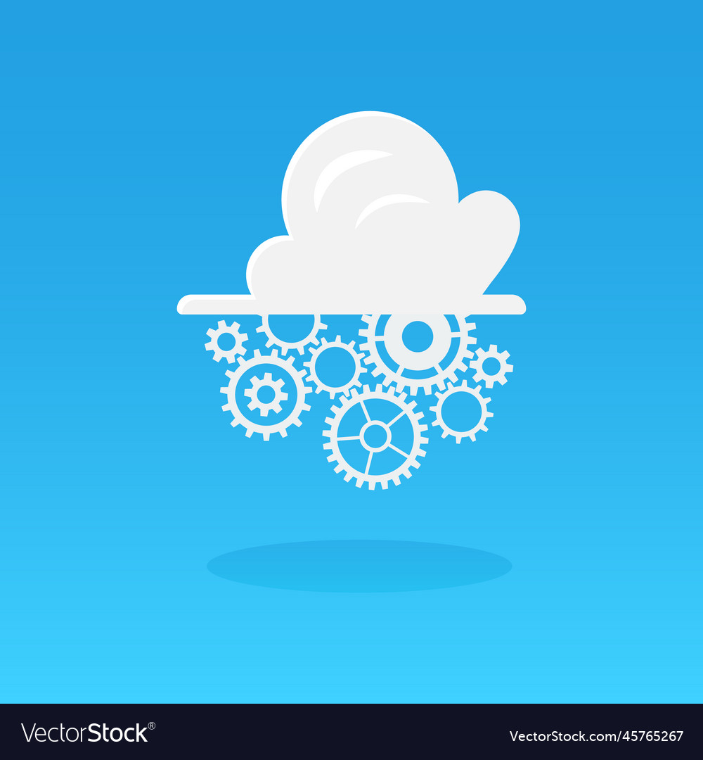 Cloud computing with gears Royalty Free Vector Image