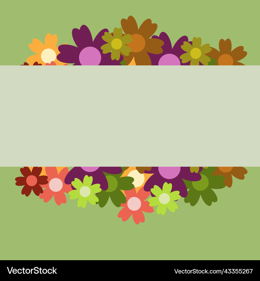 Colored simple flower bouquet on green background Vector Image