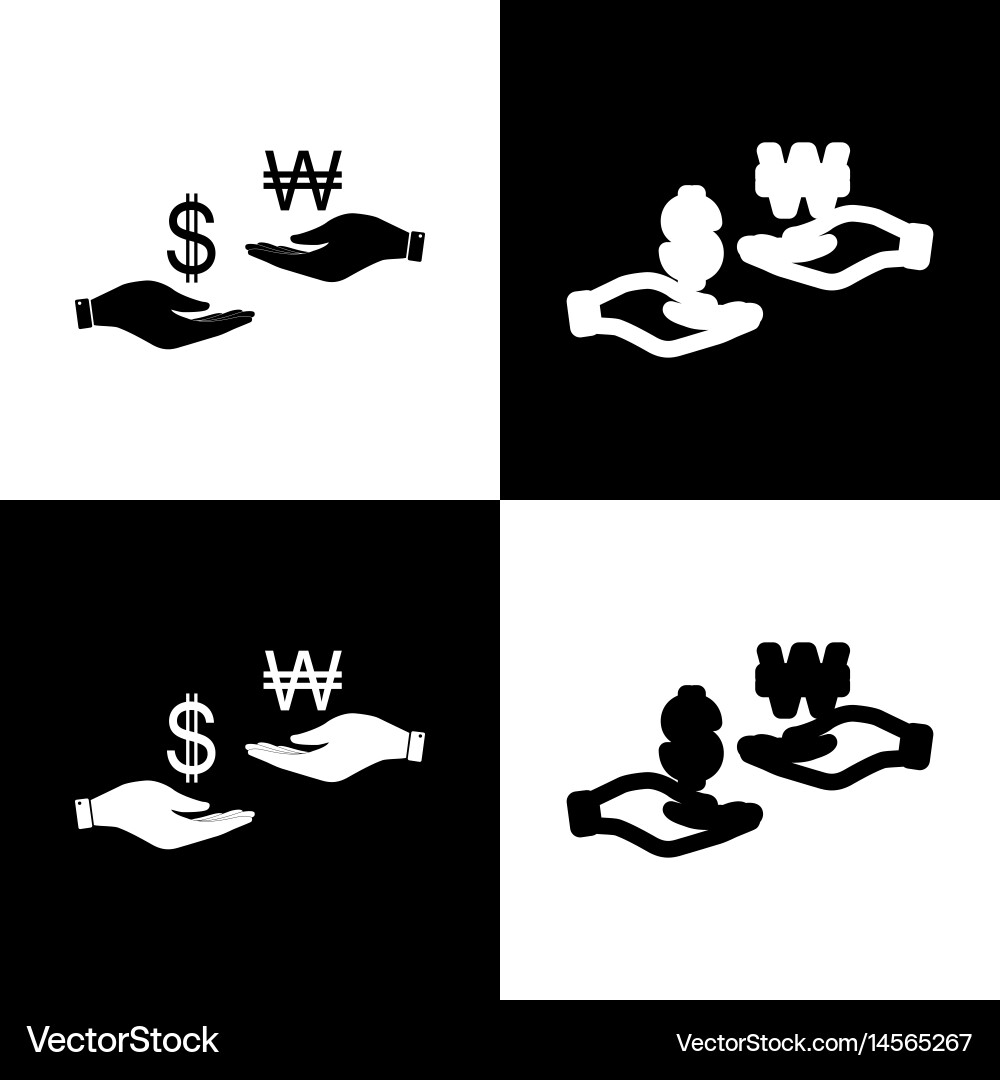 Currency exchange from hand to hand dollar Vector Image