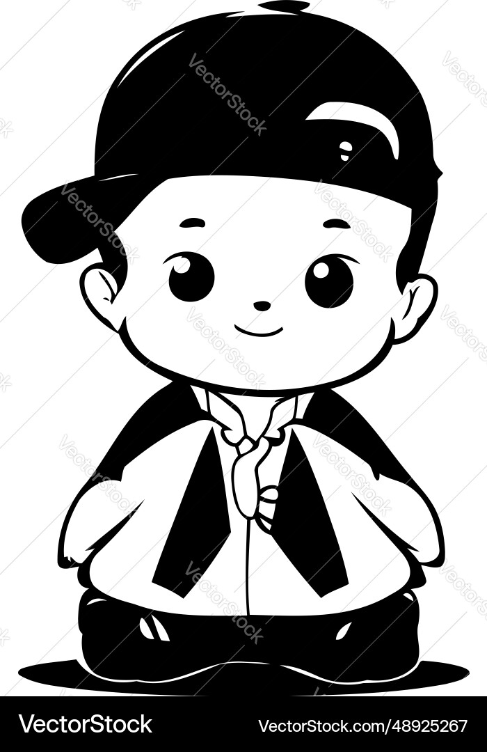 Cute boy in a cap cartoon character Royalty Free Vector