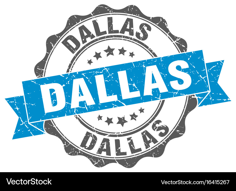 Dallas round ribbon seal Royalty Free Vector Image