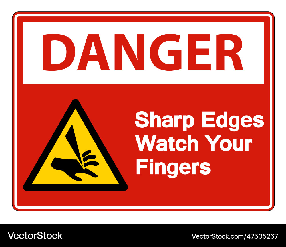 Danger sharp edges watch your fingers symbol Vector Image
