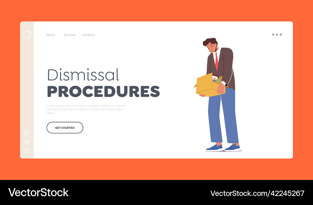 Dismissal procedures landing page template Vector Image