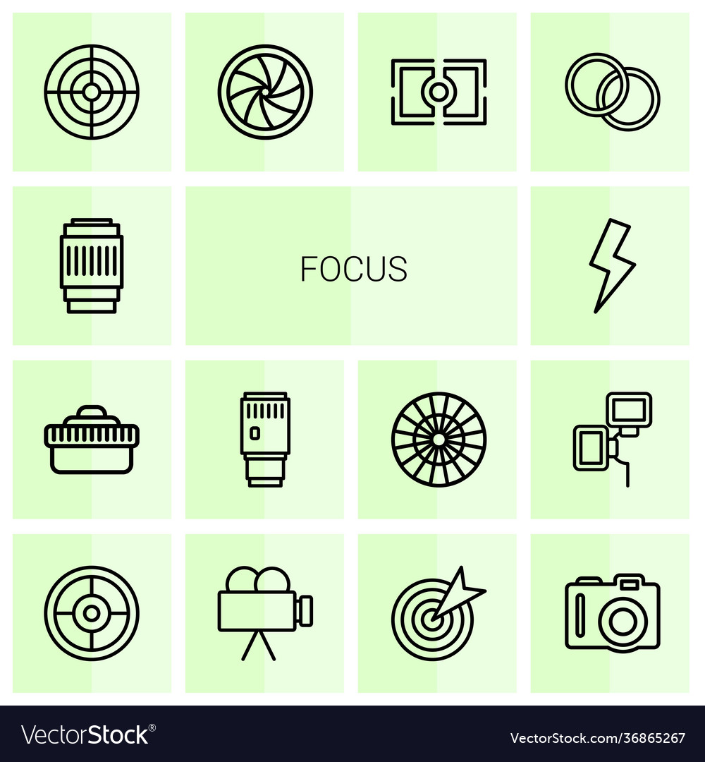 Focus icons Royalty Free Vector Image - VectorStock