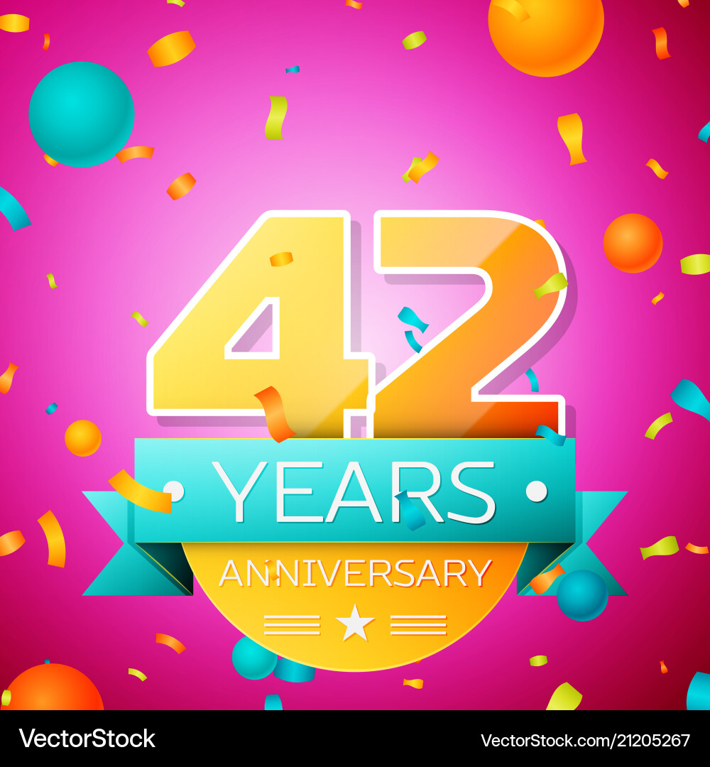 Forty two years anniversary celebration design Vector Image