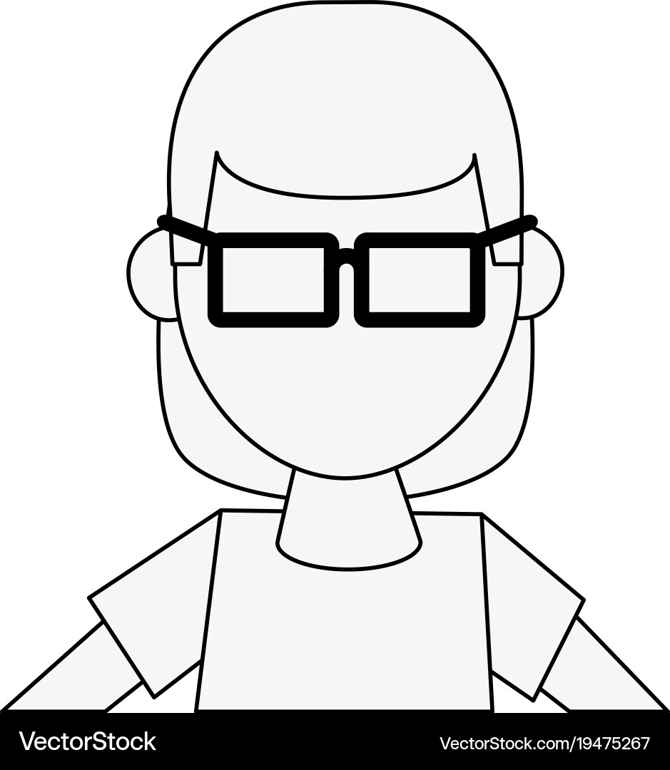 Geek woman avatar Royalty Free Vector Image - VectorStock