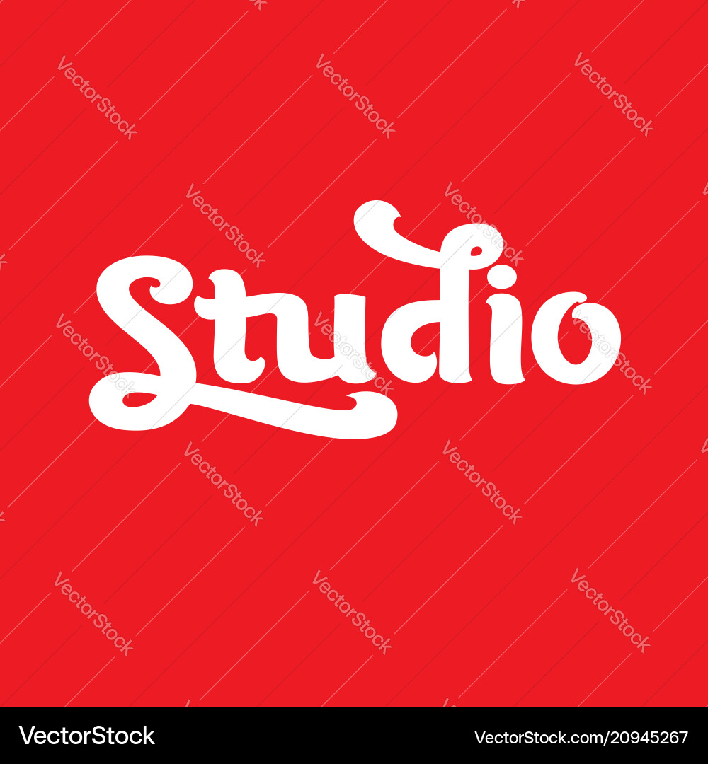 Handwritten modern brush lettering of studio Vector Image