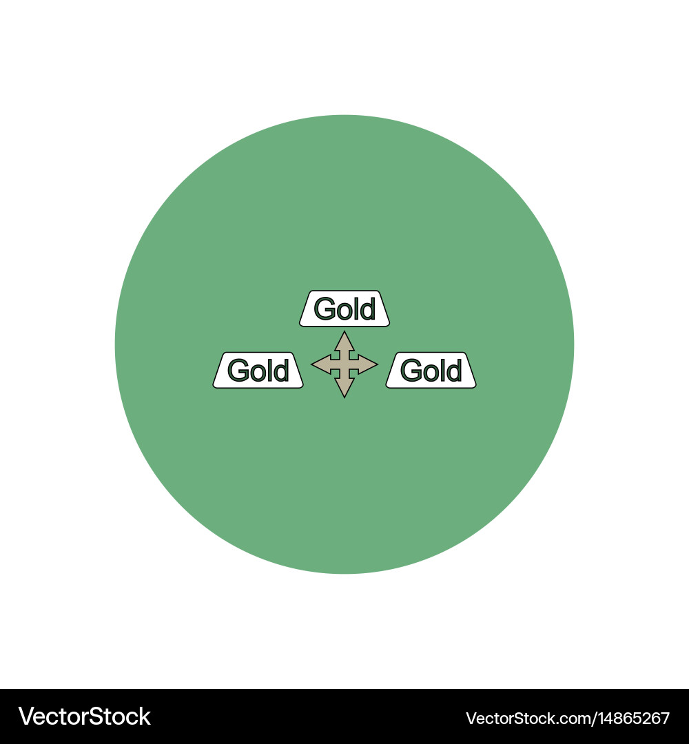 In flat design of gold blocks Royalty Free Vector Image