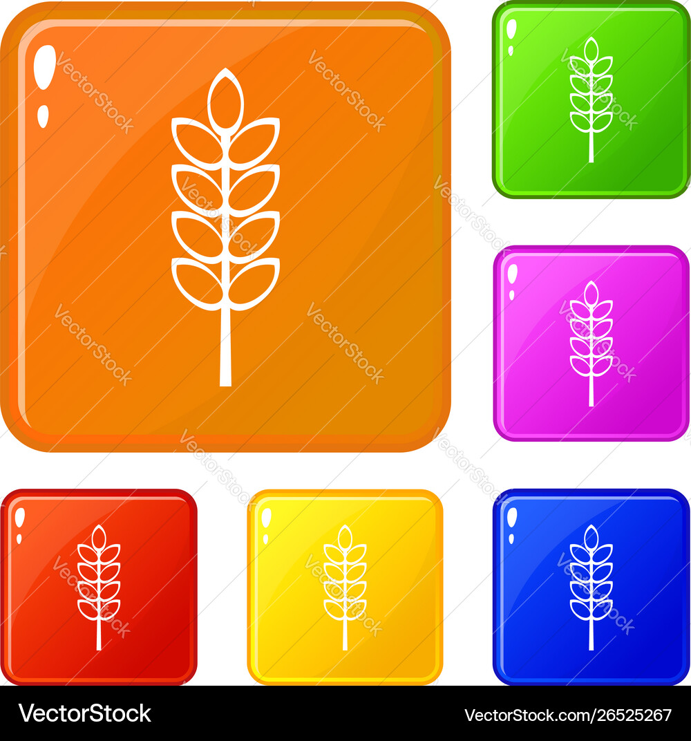 Inlet spike icons set color Royalty Free Vector Image